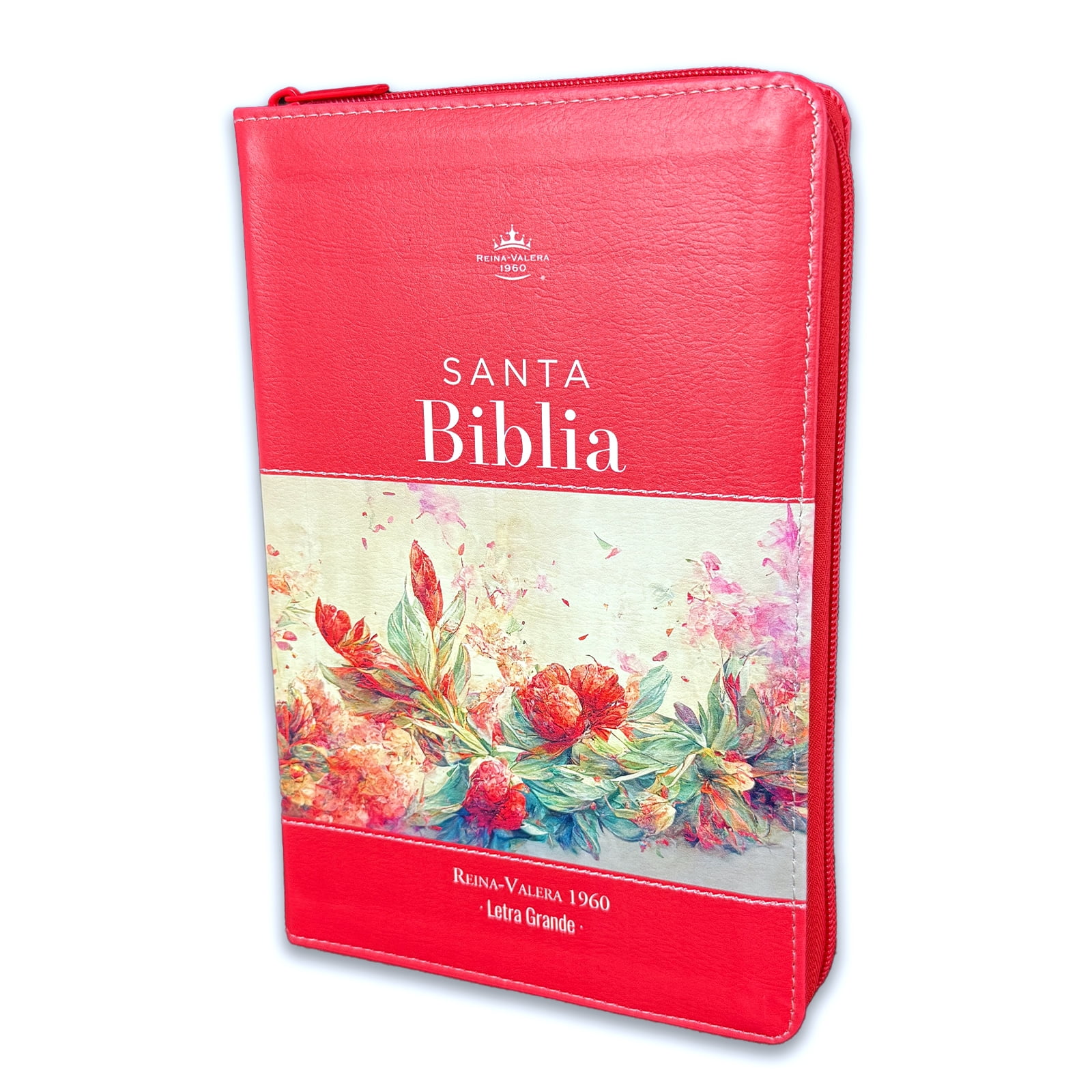 Biblia con Cierre Letra Grande 12 puntos RV1960 imit piel fucsia floral - Walmart.com