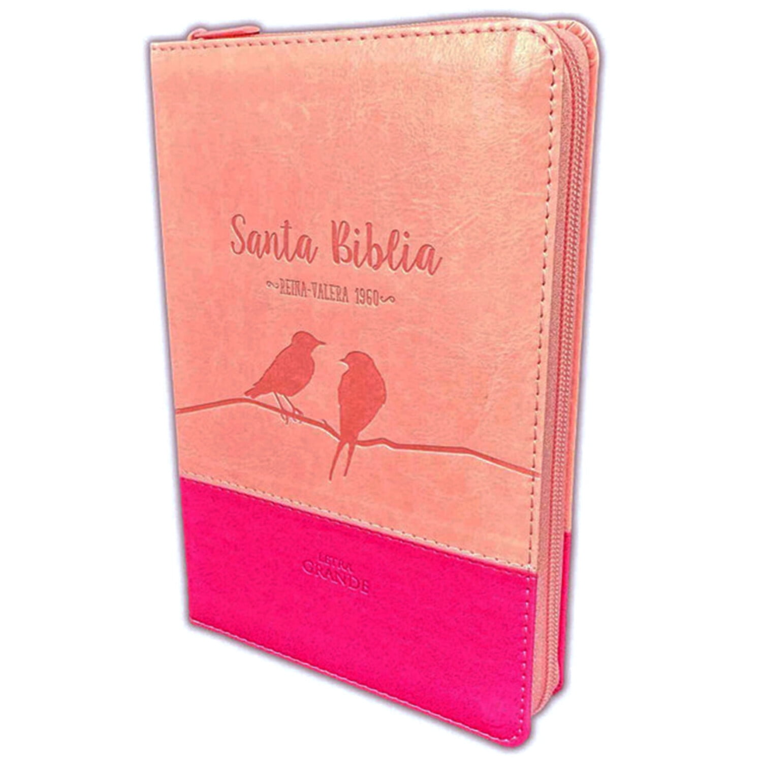 Biblia para Mujer Letra Grande 12 puntos con Cierre RV1960 rosa y aves con indice - Walmart.com
