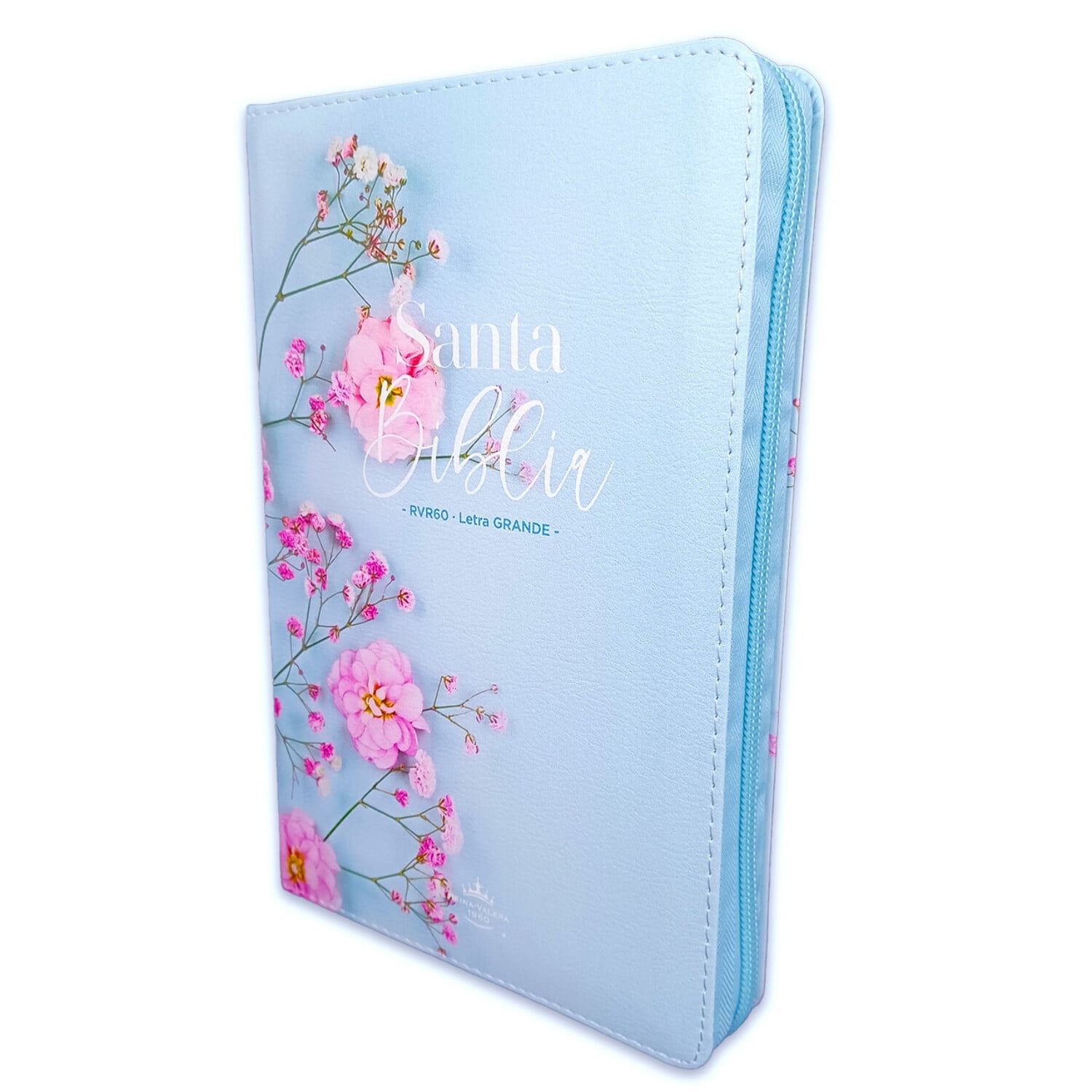 Biblia para Mujeres Letra Grande 12 puntos con Cierre RV1960 imit piel floral rosa con indice ...