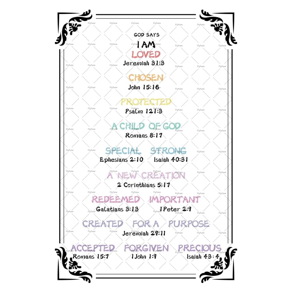 Biblical Affirmations for Kids Tin Poster Who God Says I Am ...
