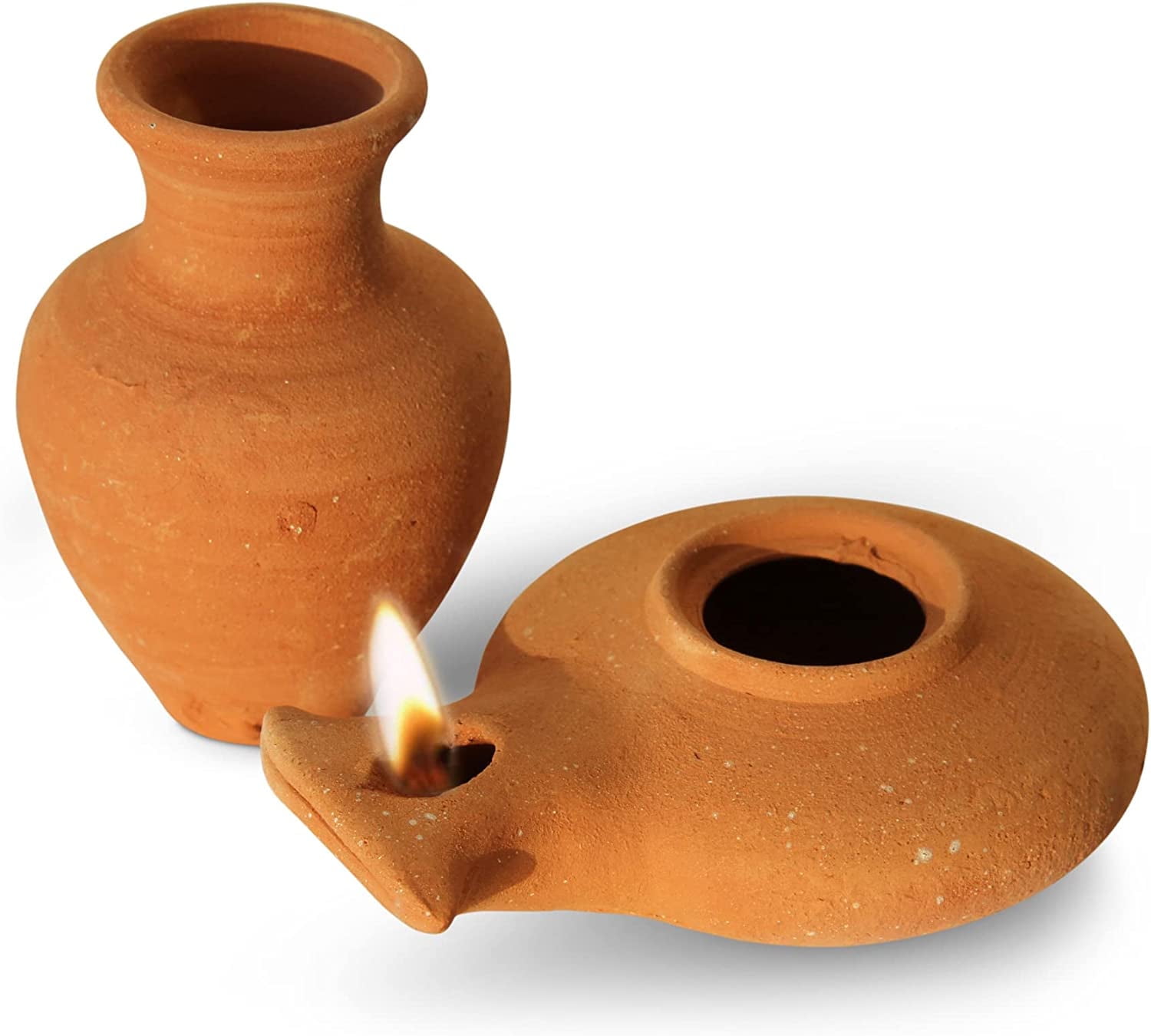 Biblical Brown Oil Lamp with Jar - Herodian Style - Walmart.com