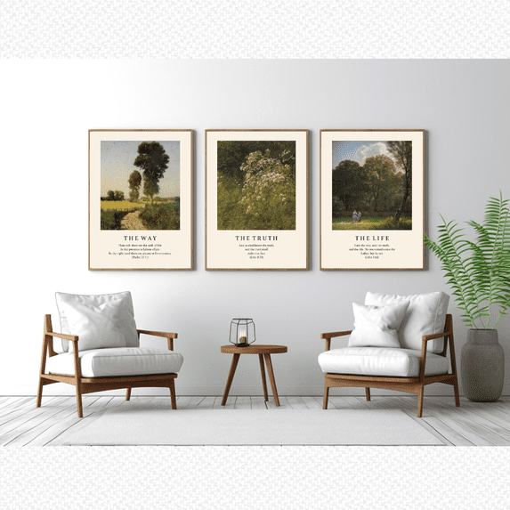 Biblical Christian Scripture Poster Set 3 Prints Set 3 , Stretched ...