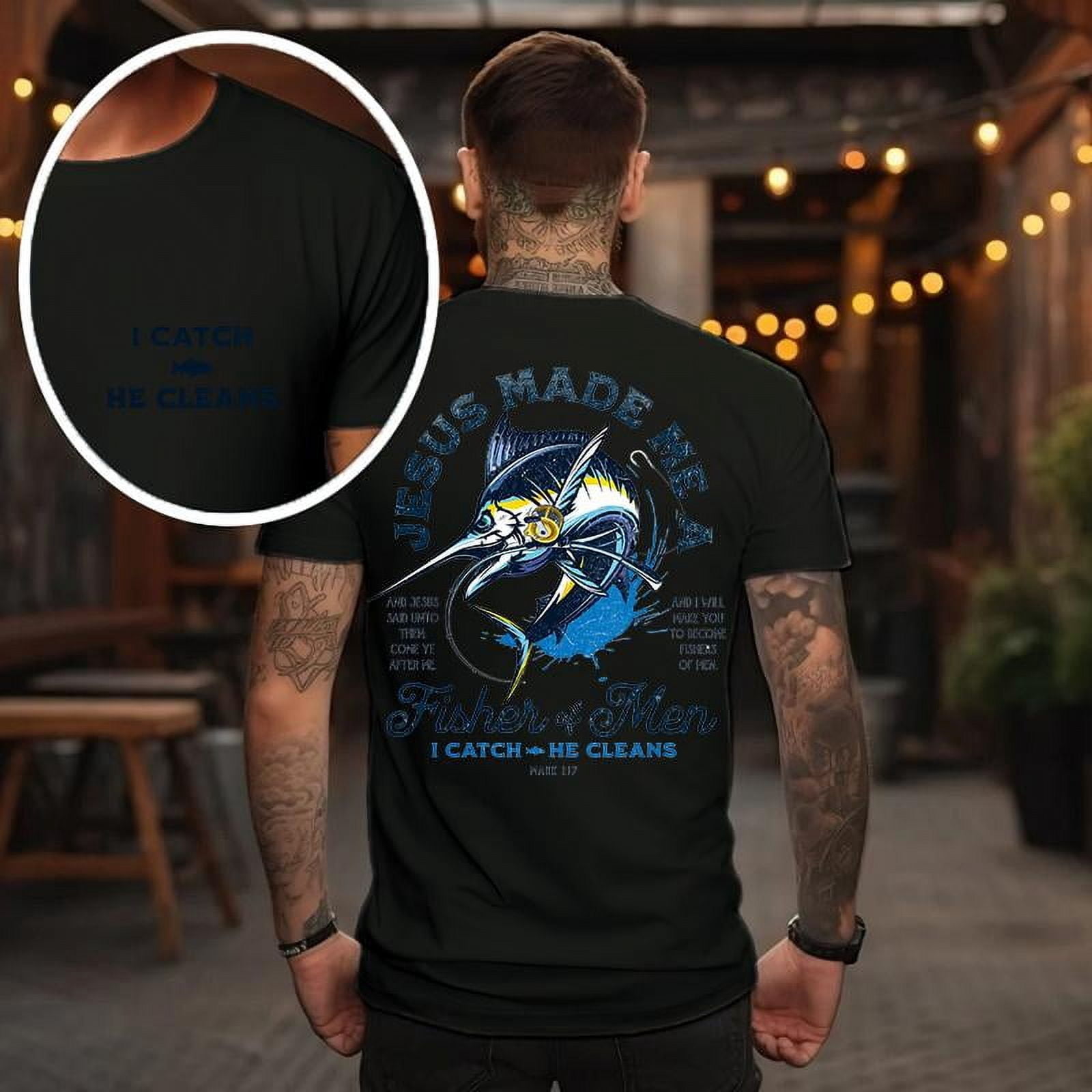 Biblical Fisherman Graphic Tee - 'Called to Fish for Men' Mark 1:17 ...