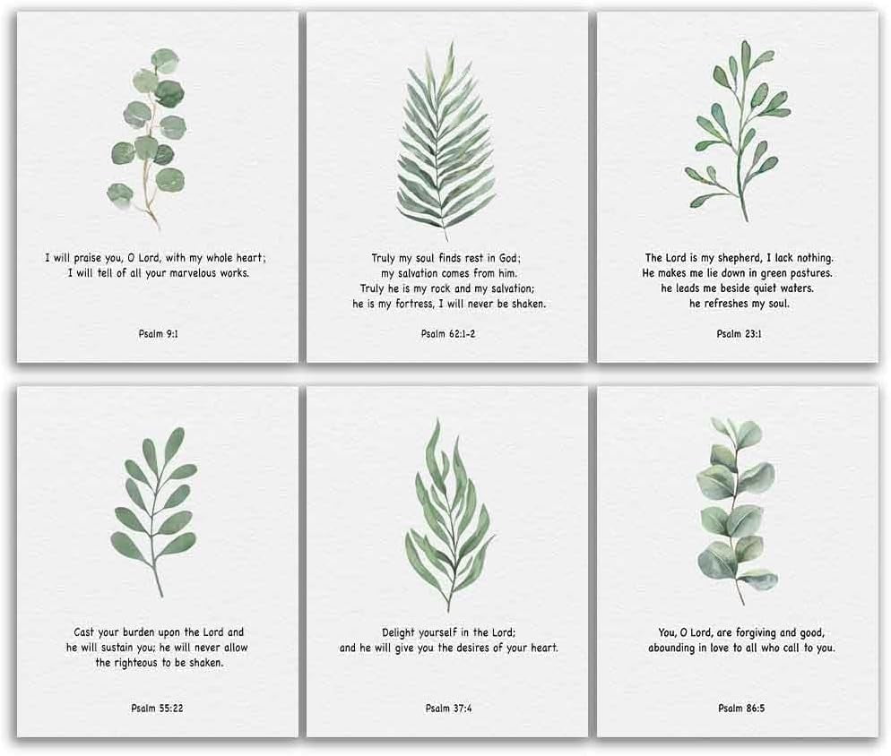 Biblical Inspirational Boho Leaf Wall Art Décor, Positive Motivational ...