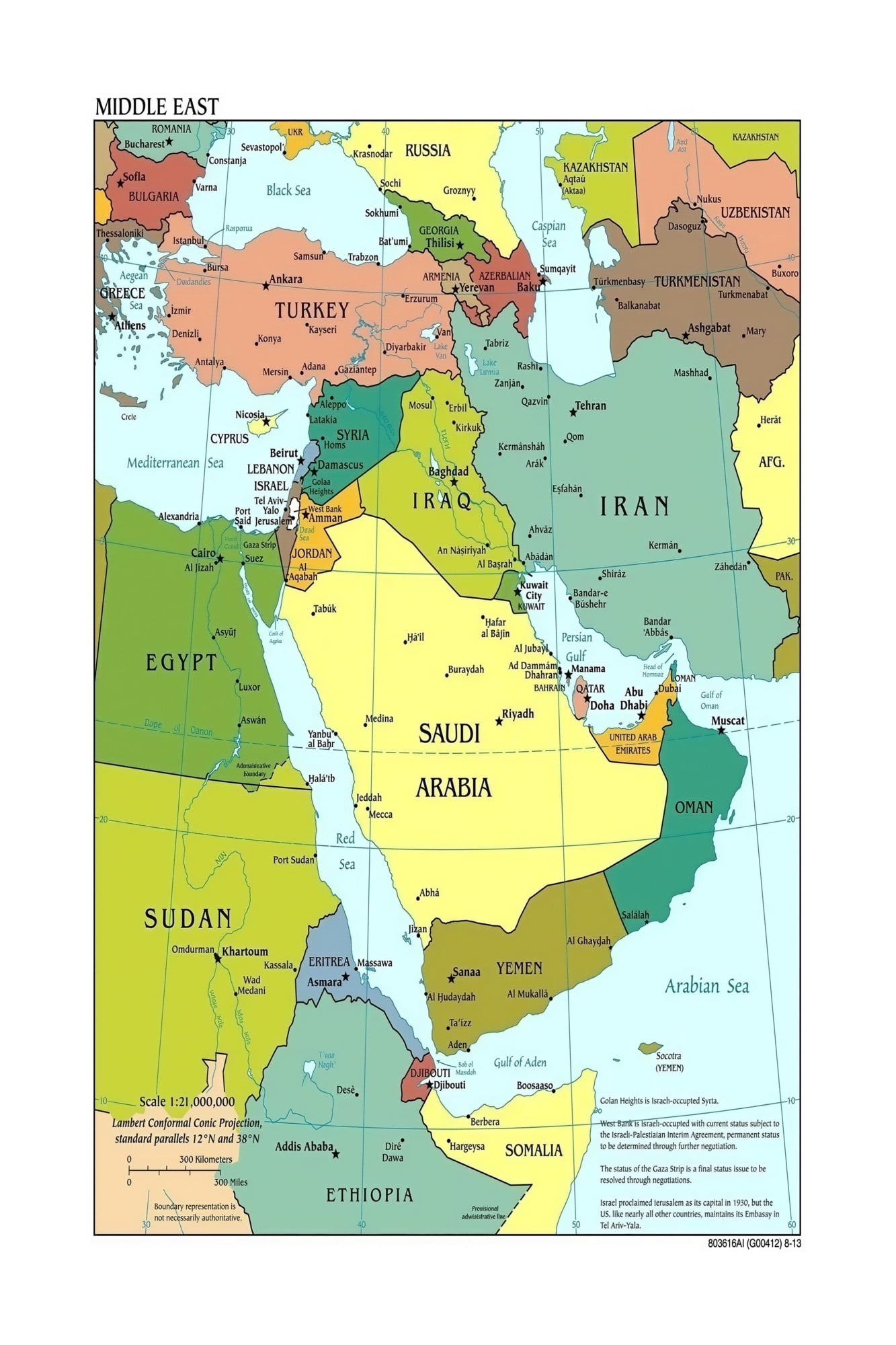 Biblical Maps of the Middle East Laminated Poster Ancient and Modern ...