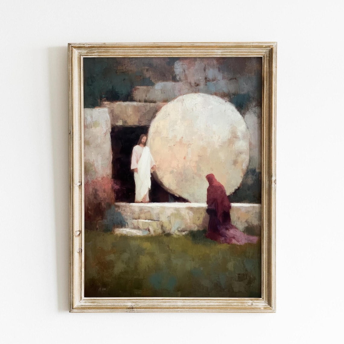 Biblical Resurrection Scene Art Vintage Style Religious, Unframed ...