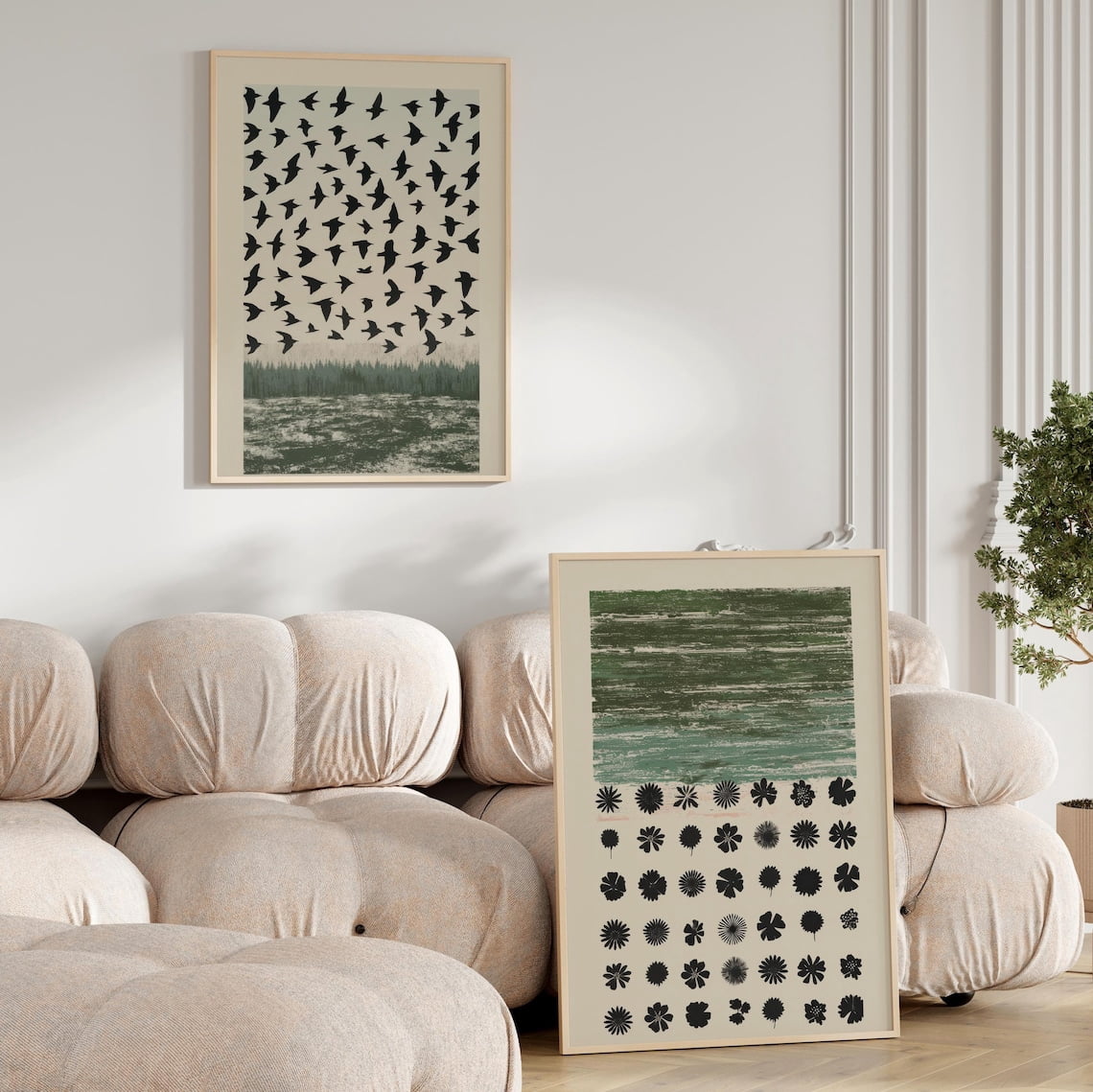 Biblical Wall Art Look at the Birds Consider the Lilies Green Sky and ...