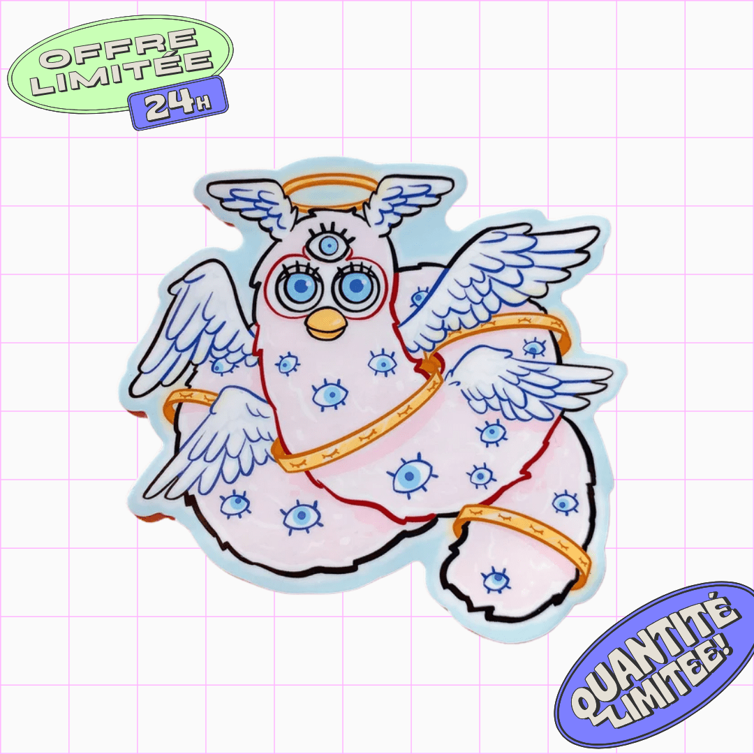 Biblically Accurate Angel Furby Sticker | 90s Nostalgia Meme Design ...