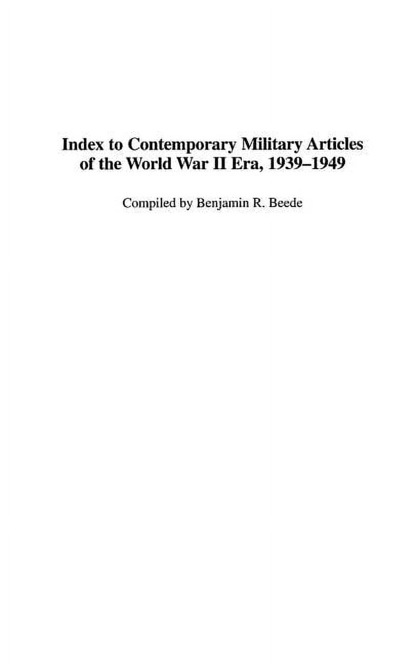 Bibliographies and Indexes in Military S Index to Contemporary Military ...