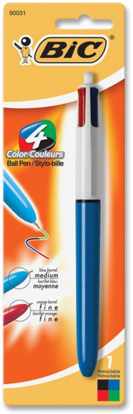 Bic 4-Color Retractable Ball Pen, Assorted Colors 1 Ea (Pack of 2 ...
