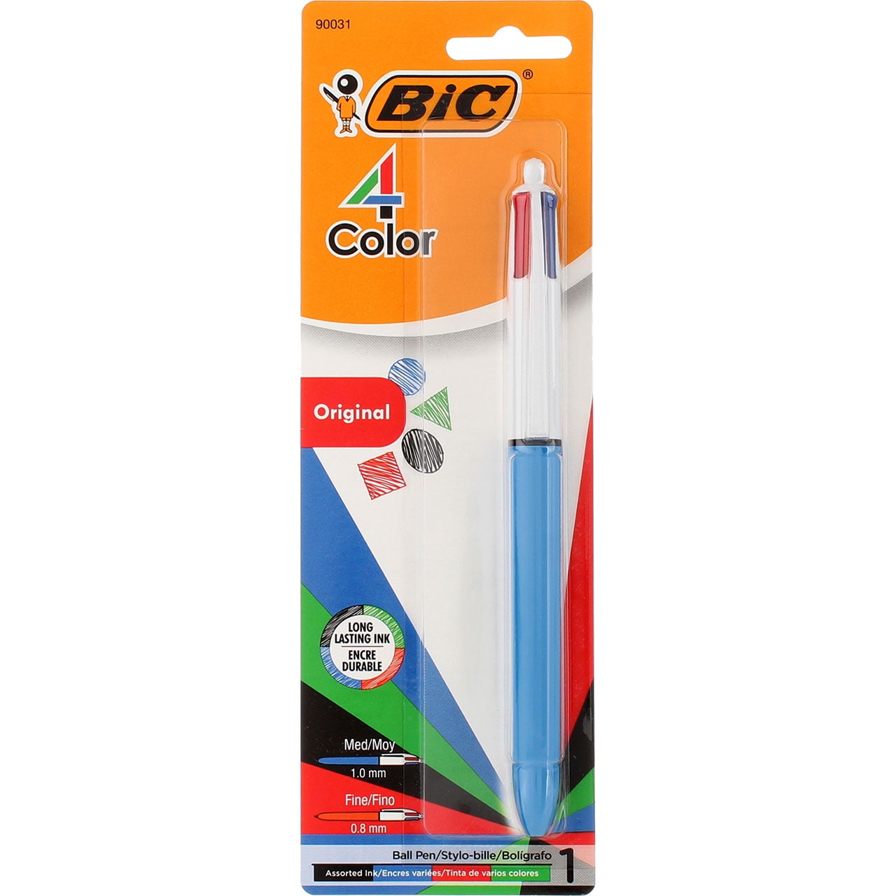Bic 4-Color Retractable Ball Pen, Assorted Colors 1 Ea (Pack of 2 ...