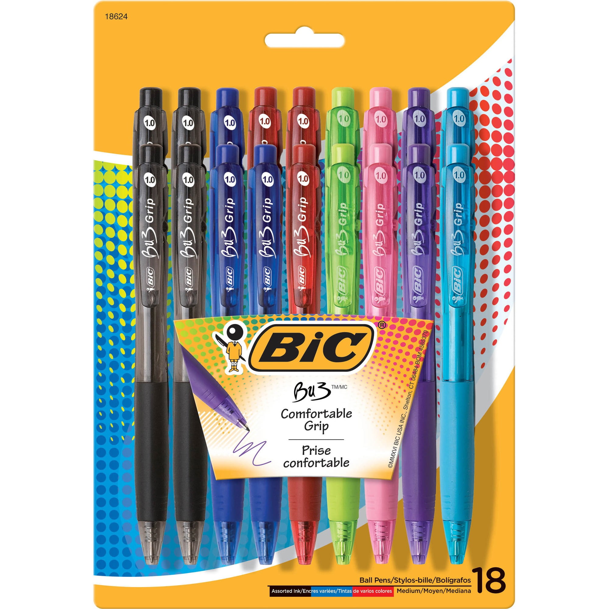 Bic BU3 Side Click Retraction Ball Pens - Walmart.com