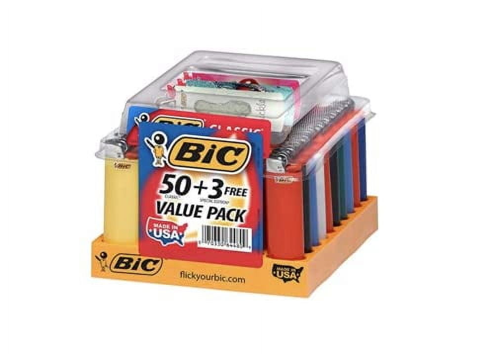 Bic Classic Maxi Lighters - Tray of 50 - Plus 3 Free Special Lighters ...