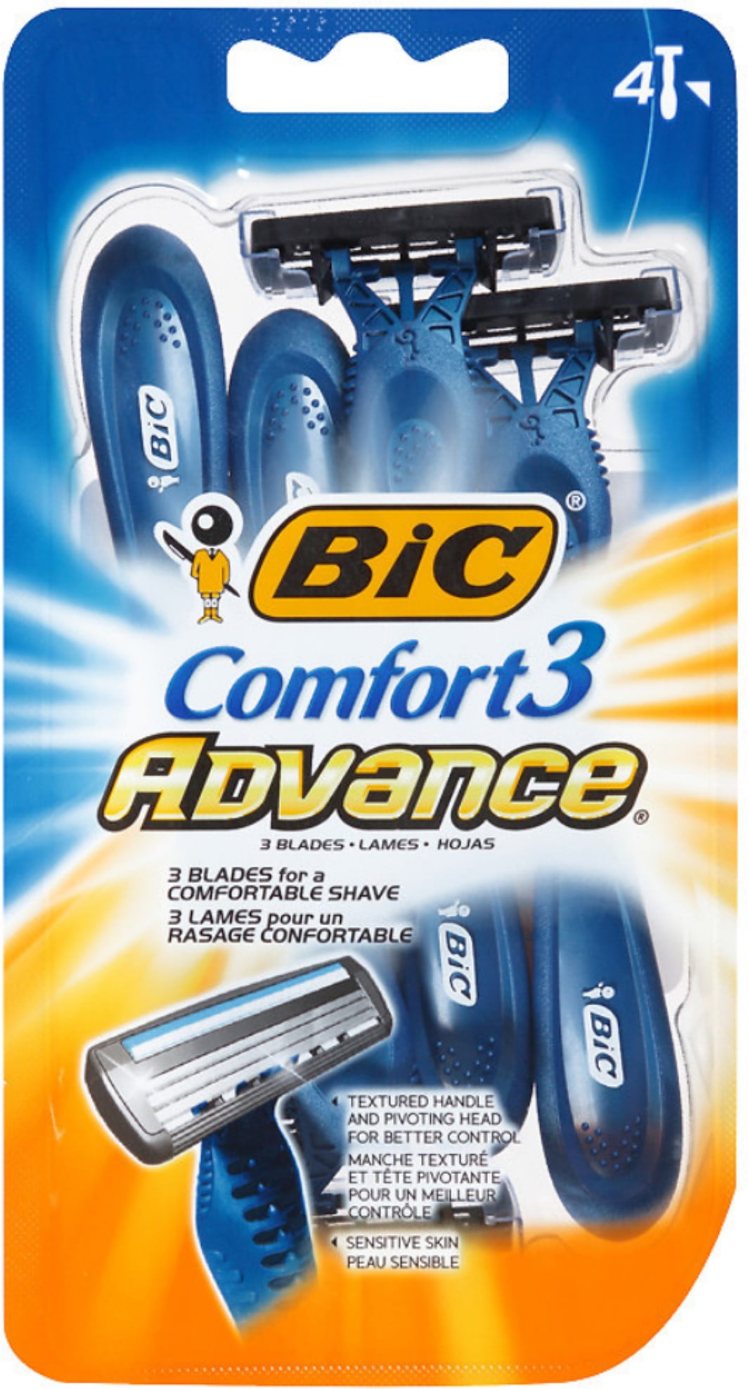 Bic Comfort 3 Advance Shaver, Disposable 4 ea - Walmart.com