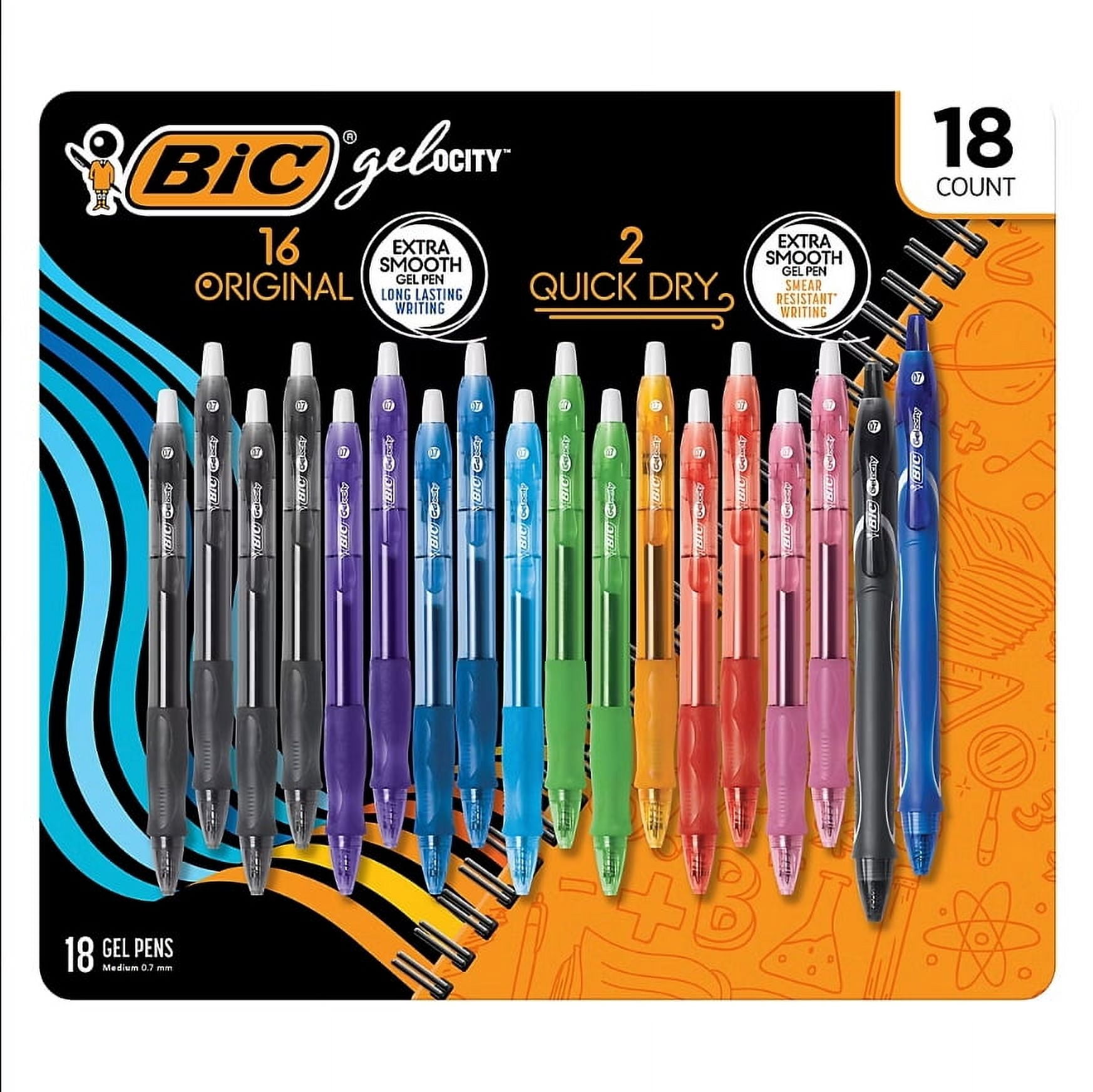 Bic Gel-ocity Retractable Gel Pens, 18 ct. - Assorted Colors - Walmart.com