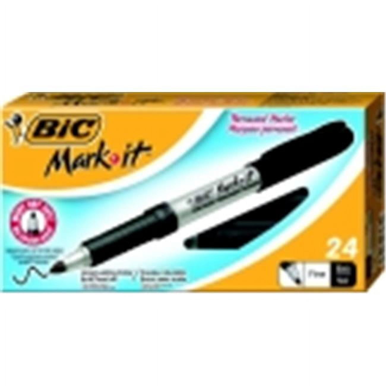 Bic Mark-It Acid-Free Non-Toxic Permanent Marker, Fine Tip, Black, Pack ...