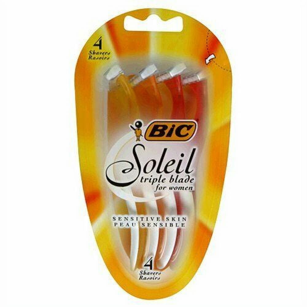 Bic Soleil Triple Blade Soothing Moisture For Women Sensitive Skin, 4ct ...