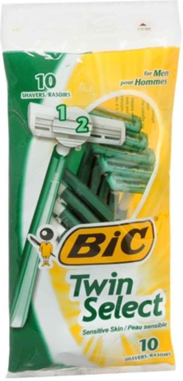 Bic Twin Select Disposable Shavers for Men Sensitive Skin 10 Count ...