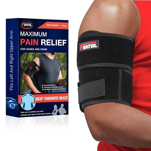 Bicep Tendonitis Brace Compression Sleeve Support - Relieve Bicep ... Bicep Tendonitis Brace Compression Sleeve Support - Relieve Bicep ...