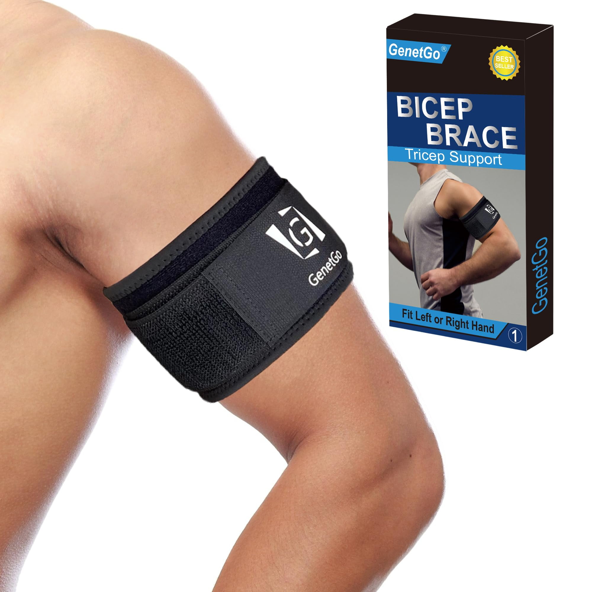 Bicep & Tricep Tendonitis Brace Compression Sleeve - Pain Relief for Bicep and Tricep Muscle ...