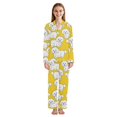 Bichon Dog Pattern Women Pajama Set Soft Notch Collar Button Down Long ...