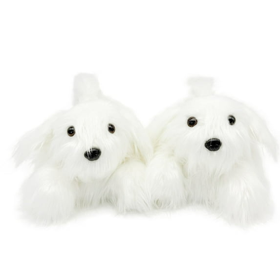 Bichon Dog Slippers For Women Men Plush House Shoes Soft Non Slip Warm ...