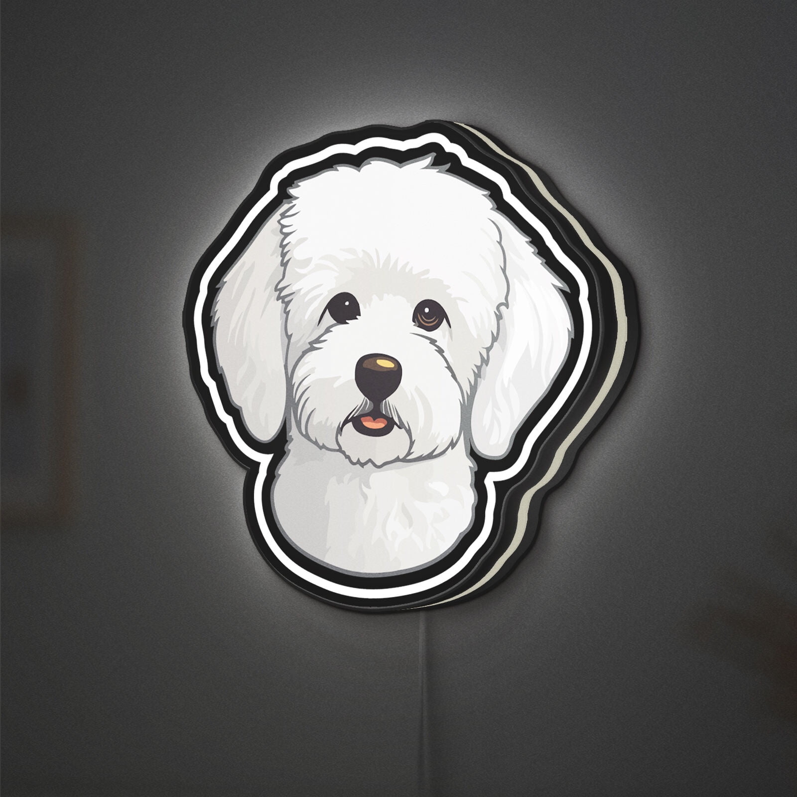 Bichon Frise 3D Novelty Light Box, Fluffy Dog Decor Sign, Lighted Sign ...