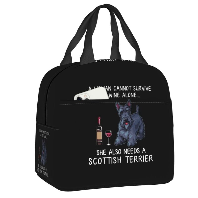 Bichon Frise And Wine Funny Dog Portable Lunch Box Waterproof Pet Puppy ...