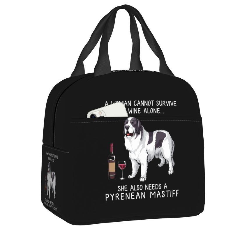 Bichon Frise And Wine Funny Dog Portable Lunch Box Waterproof Pet Puppy ...
