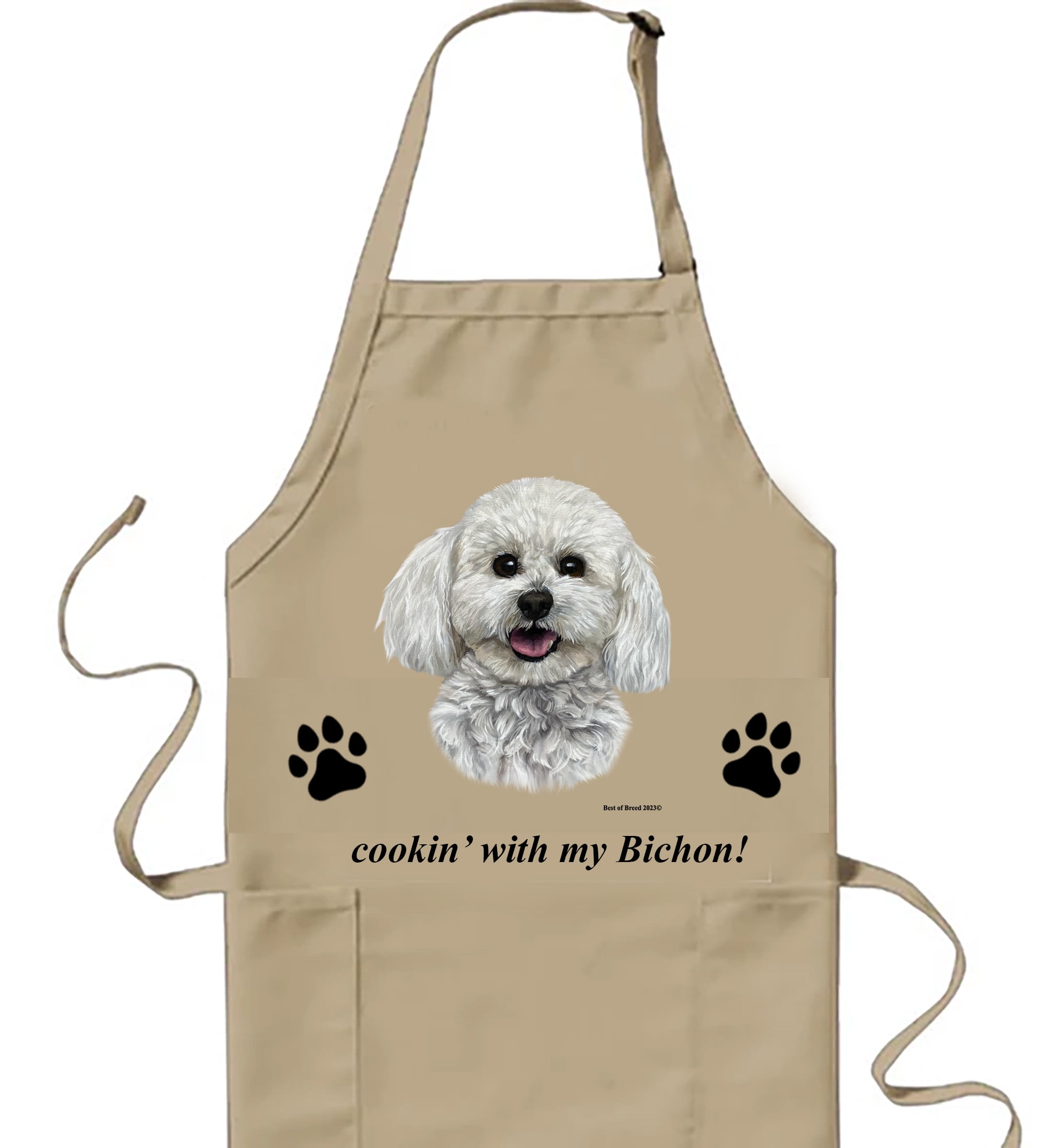 Bichon Frise - Best of Breed Cookin' Aprons Full Length Bib Apron with ...
