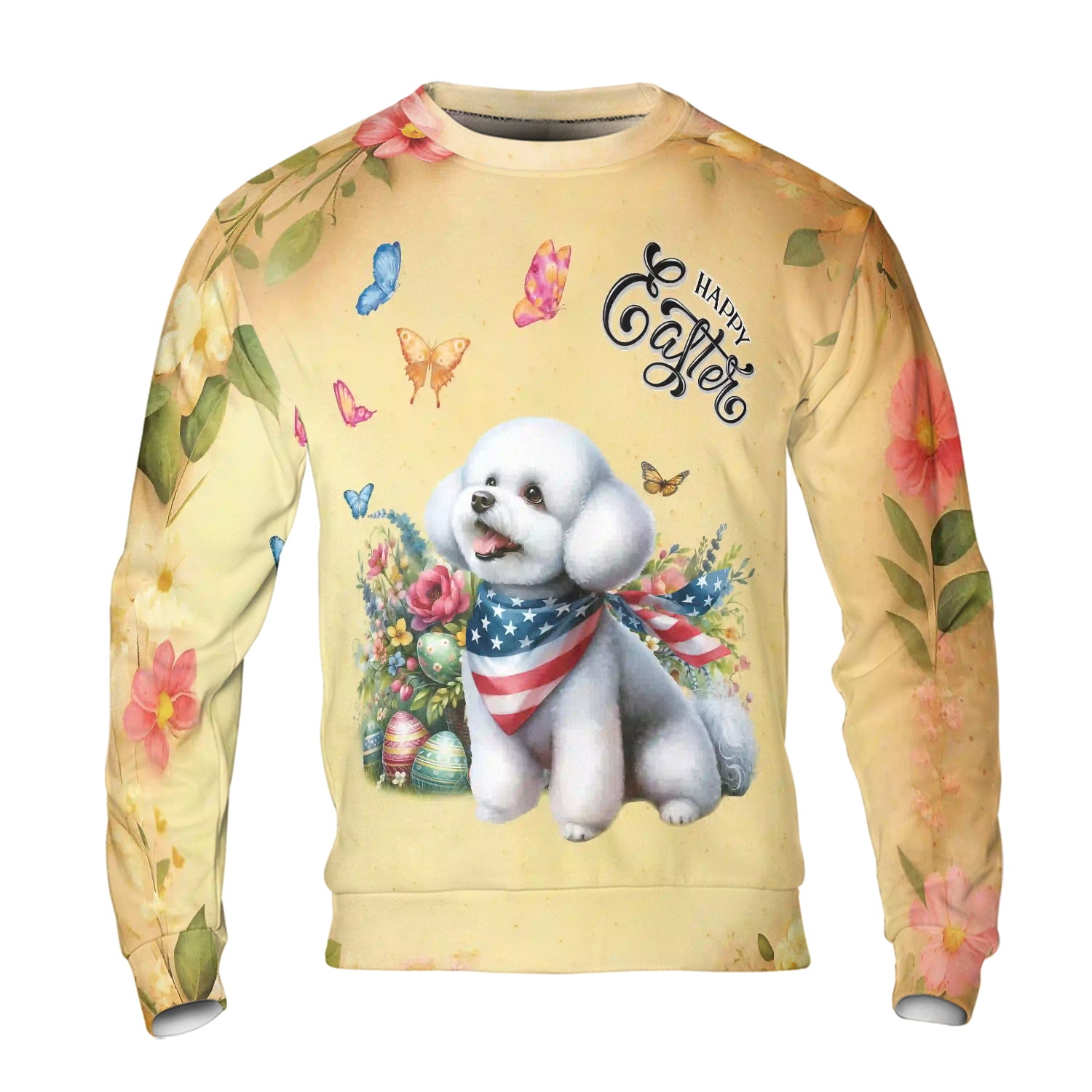 Bichon Frise Celebrates Spring and Enjoys a Happy Easter All Over Print ...