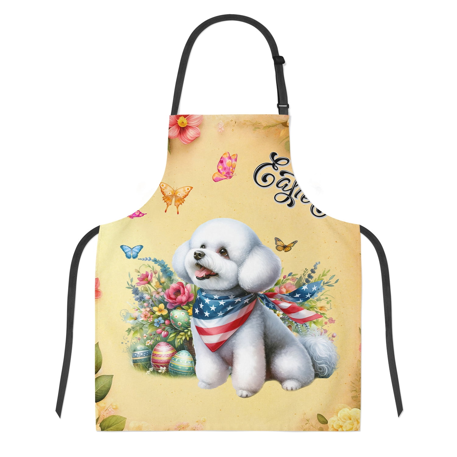Bichon Frise Celebrates Spring and Enjoys a Happy Easter Apron Bichons ...