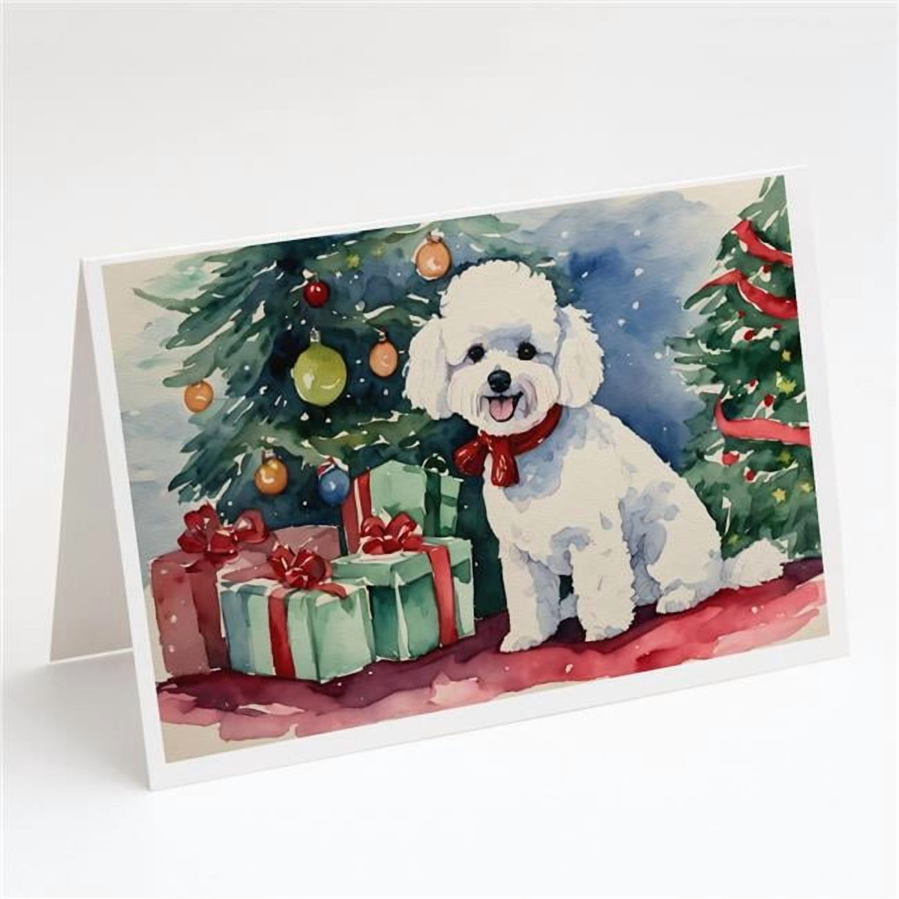 Bichon Frise Christmas Greeting Cards and Envelopes Pack of 8 7 in x 5 ...