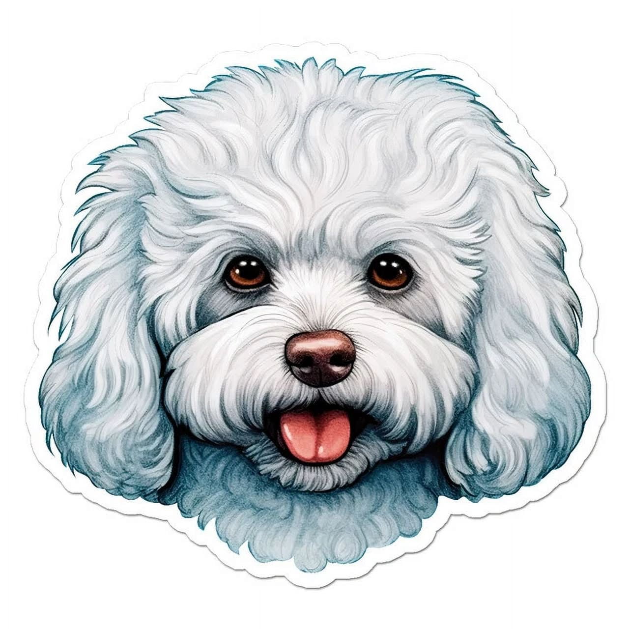 Bichon Frise Cockapoo Sticker Indoor Outdoor Phone Decal Water Bottle ...