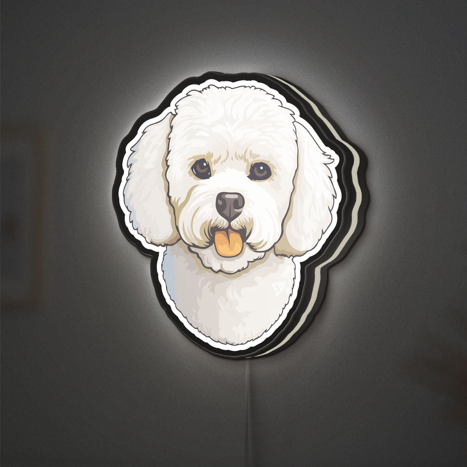 Bichon Frise Dog 3D Novelty Light Box, Fluffy Puppy Breed Lamp for Pet ...