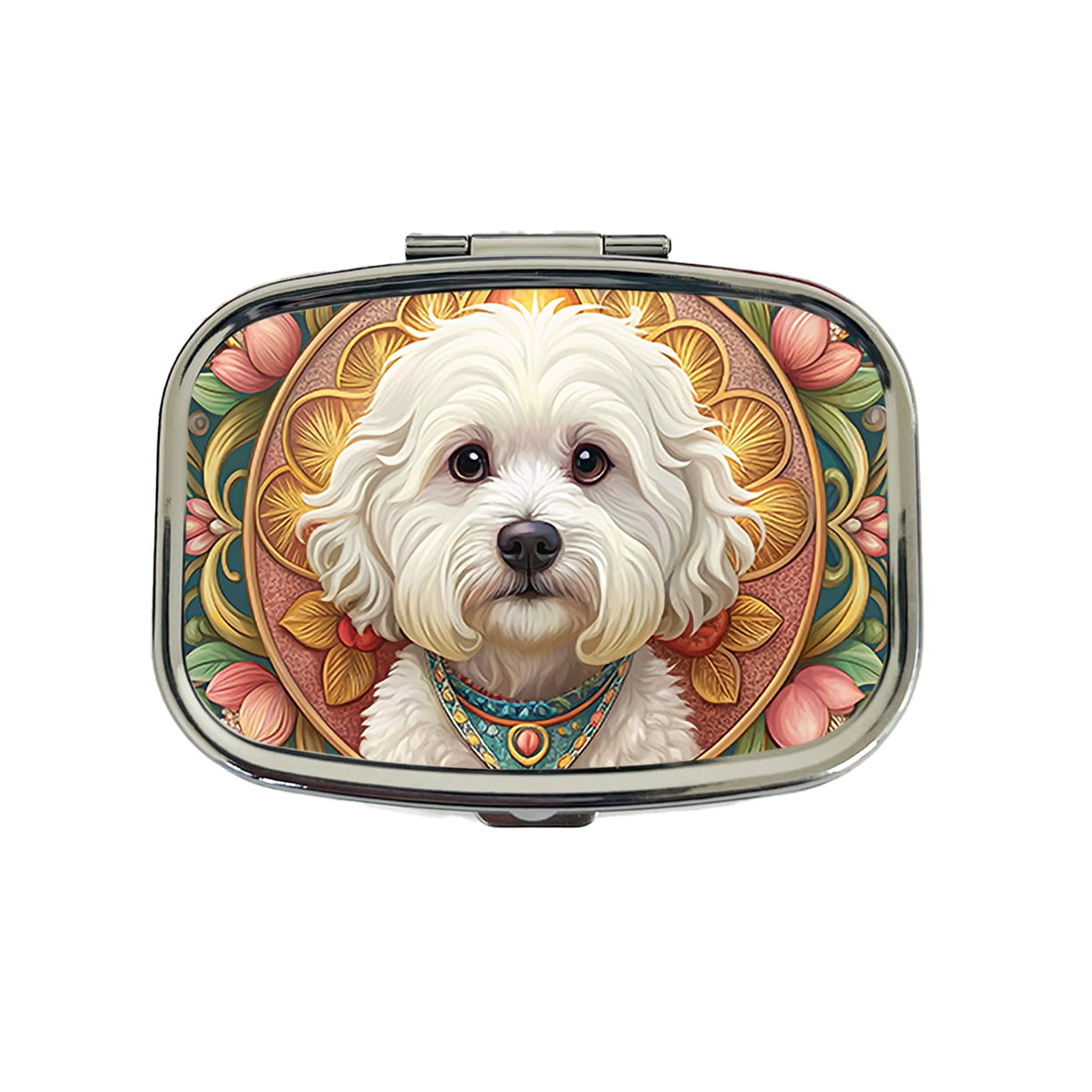 Bichon Frise Dog Art Nouveau Small Travel Handbag Pill Box Case ...