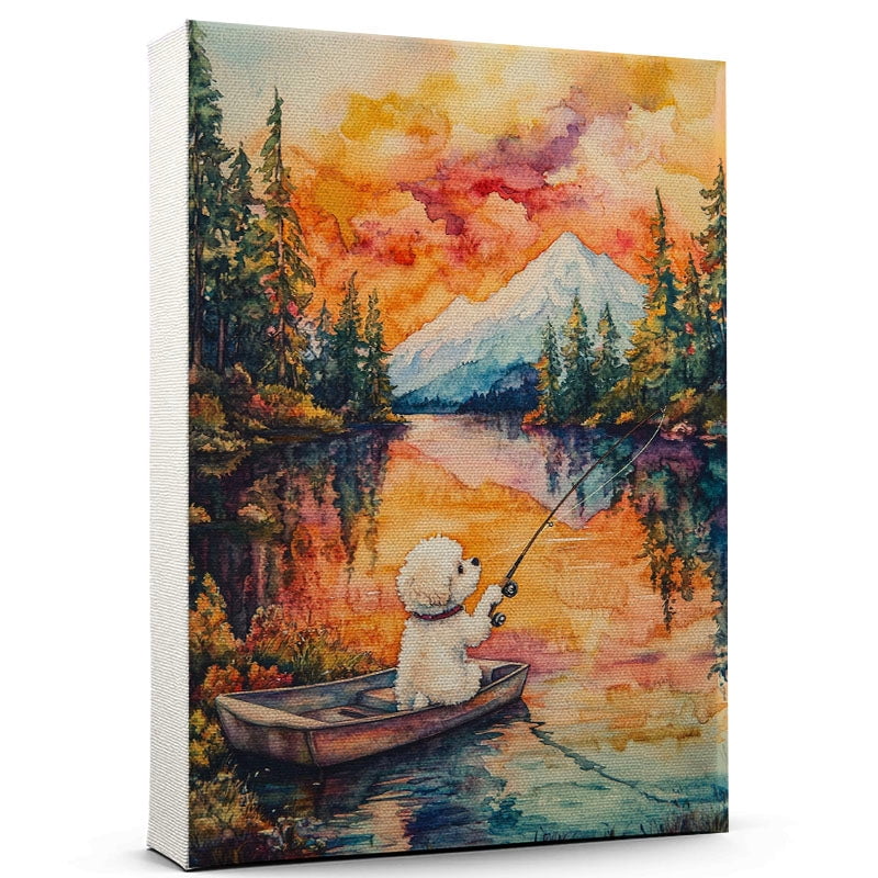 Bichon Frise Dog Canvas Fishing Canvas – Funny Bichon Frise Dog Canvas ...