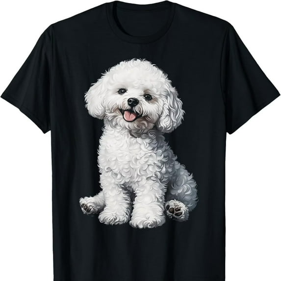Bichon Frise Dog Motif Pet Illustration Bichon Frise T-S1Hirt All Size ...