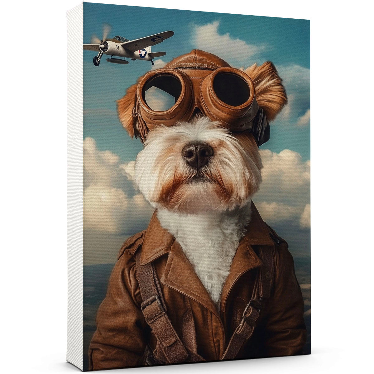 Bichon Frise Dog Pilot Wall Art, Pet Art, Funny Dog Poster 8x12in ...