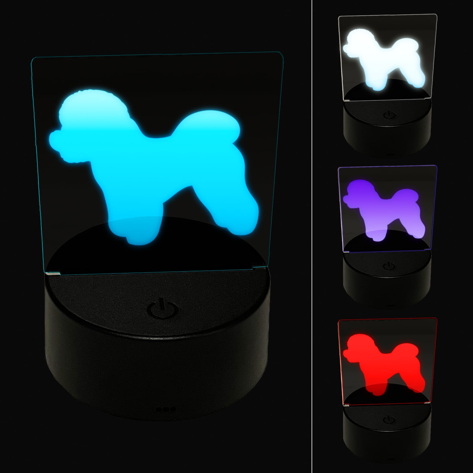 Bichon Frise Dog Solid LED Night Light Sign 3D Illusion Desk Nightstand ...