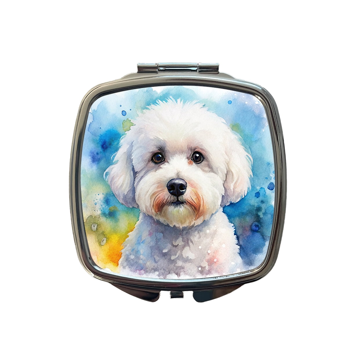 Bichon Frise Dog Watercolor Style Travel Makeup Handbag Purse Small ...