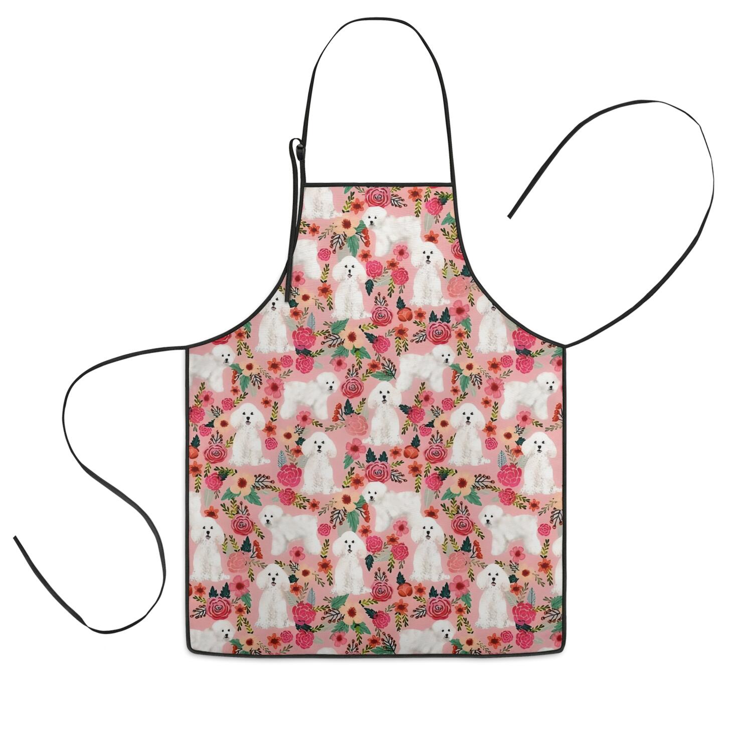 Bichon Frise Dog and Pioneer Flower Kids Aprons for Girls and Boys ...