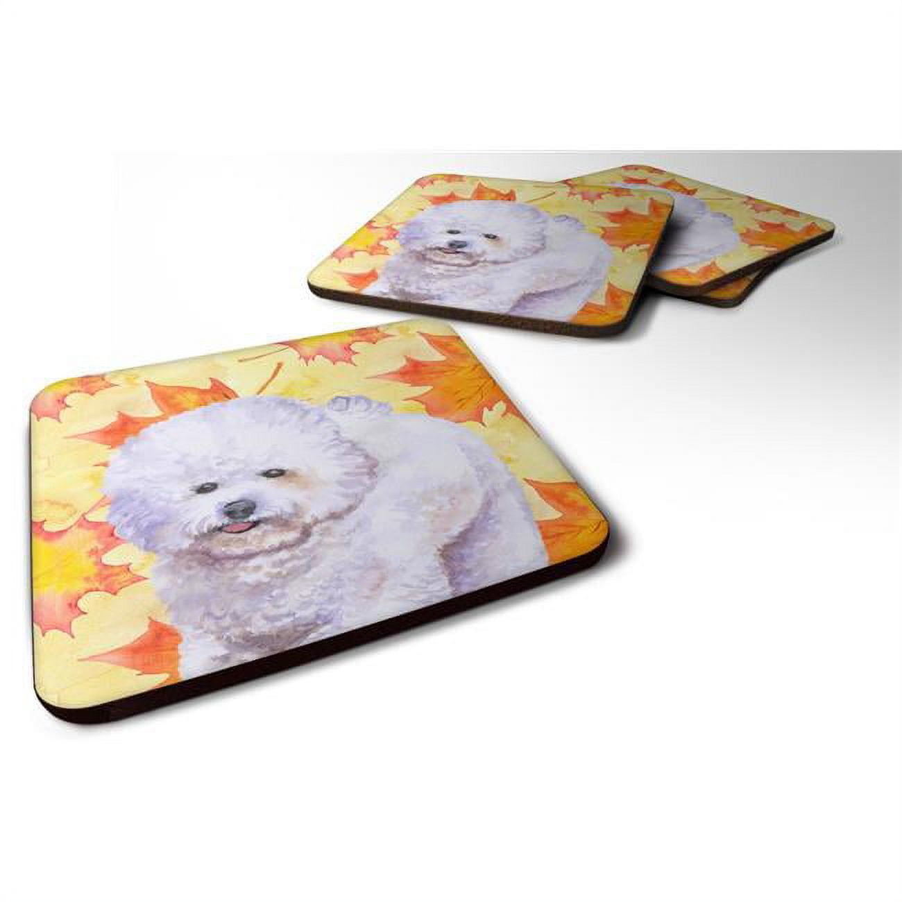 Bichon Frise Fall Foam Coaster, 3.5 x 3.5 in. - Set of 4 - Walmart.com