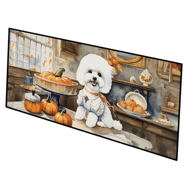 Bichon Frise Fall Kitchen Pumpkins Runner Mat 28x58 58 in x 28 in ...