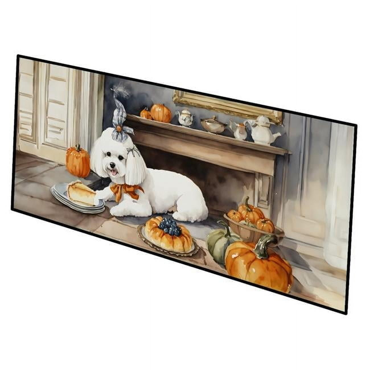 Bichon Frise Fall Kitchen Pumpkins Runner Mat 28x58 58 in x 28 in ...