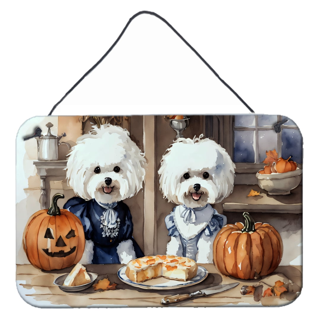 Bichon Frise Fall Kitchen Pumpkins Wall or Door Hanging Prints 8 in x ...
