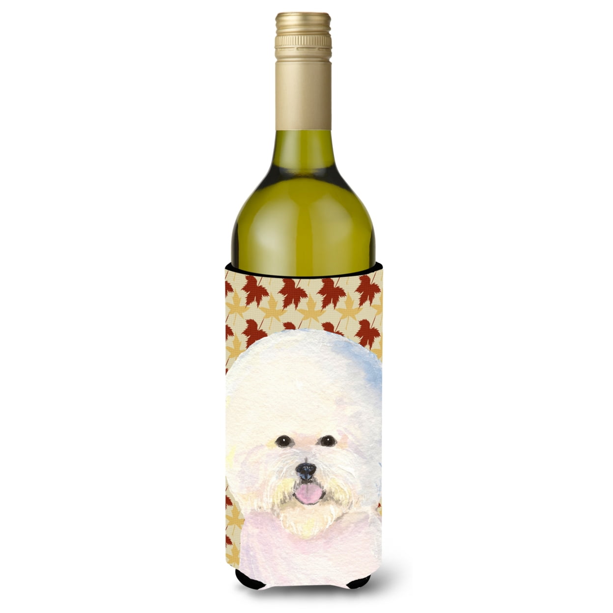 Bichon Frise Fall Leaves Portrait Wine Bottle Hugger - Walmart.com