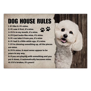 Chihuahua Floor Non-slip Doormat Porch Patio Outside Dog House Rules ...