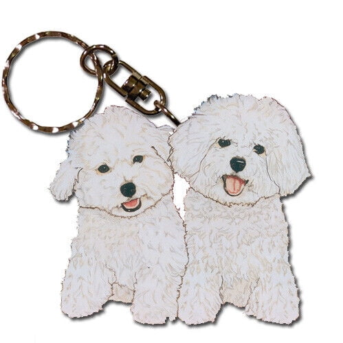 Bichon Frise Keychain, Souvenir Key Holder, Dog Charm Tag, Pet Key ...