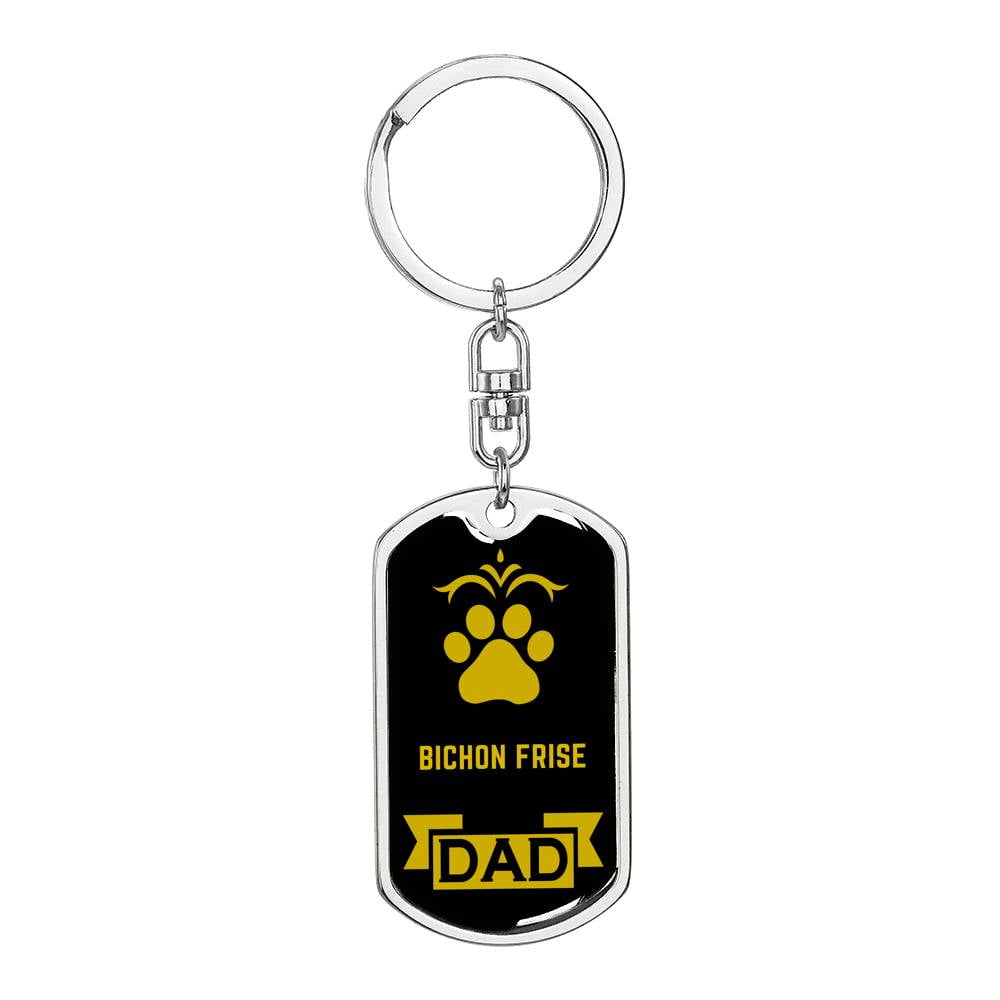 Bichon Frise Keychain Stainless Steel or 18k Gold - Walmart.com